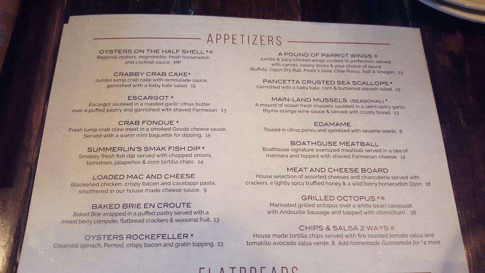 Menu at Stuart Boathouse pub & bar, Stuart, 49 SW Seminole St