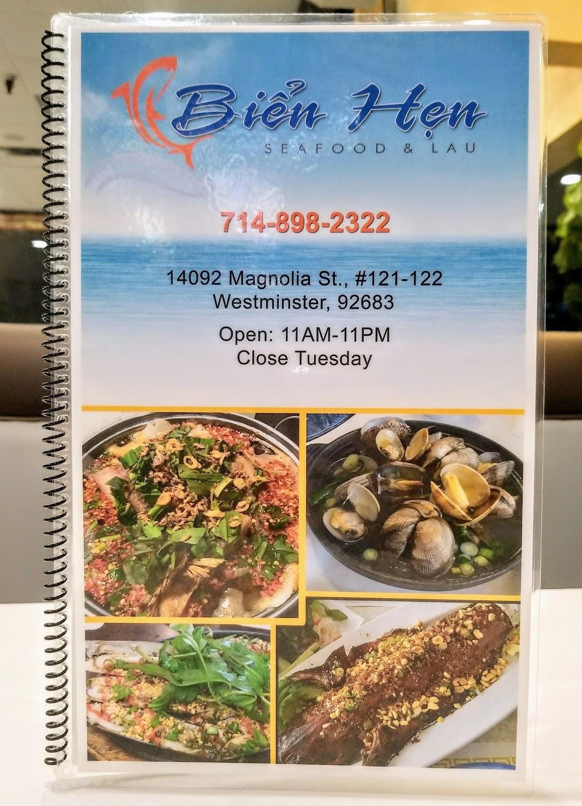Menu at Biển Hẹn Seafood & Lẩu restaurant, Westminster