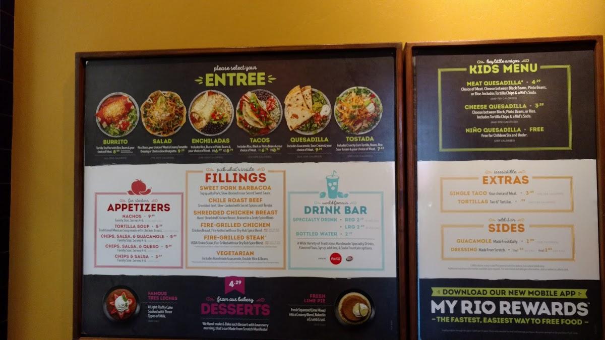 Menu at Cafe Rio Fresh Modern Mexican, Germantown