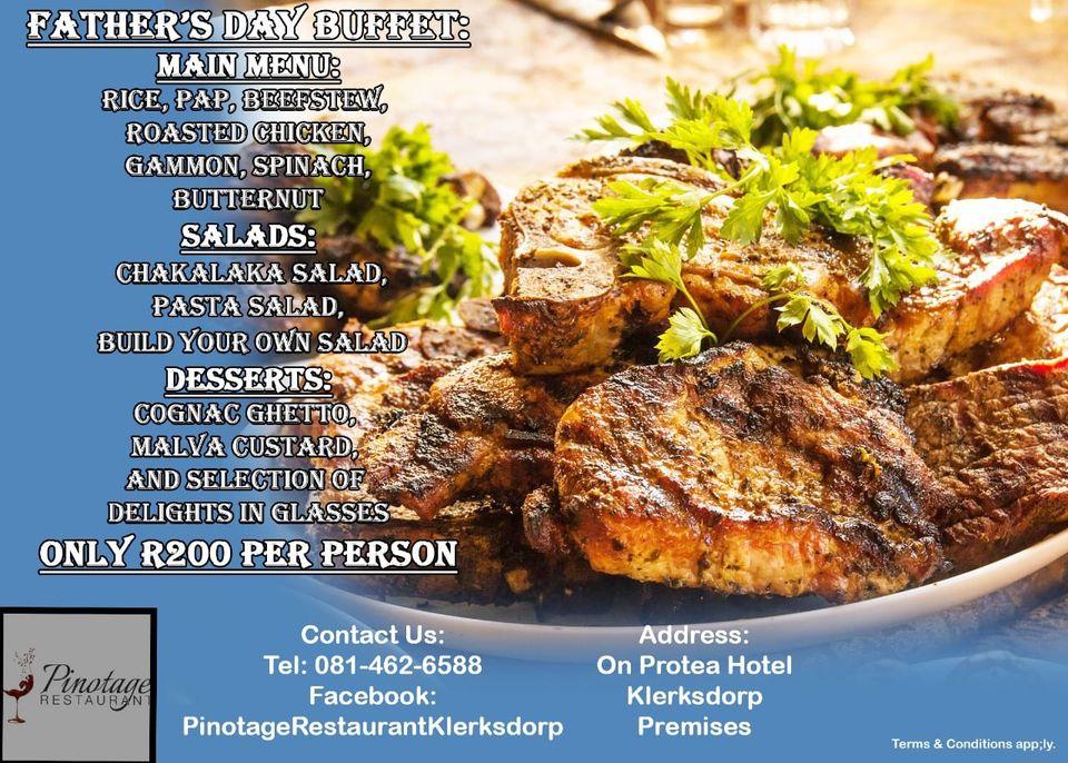 Menu at Pinotage Restaurant, Klerksdorp