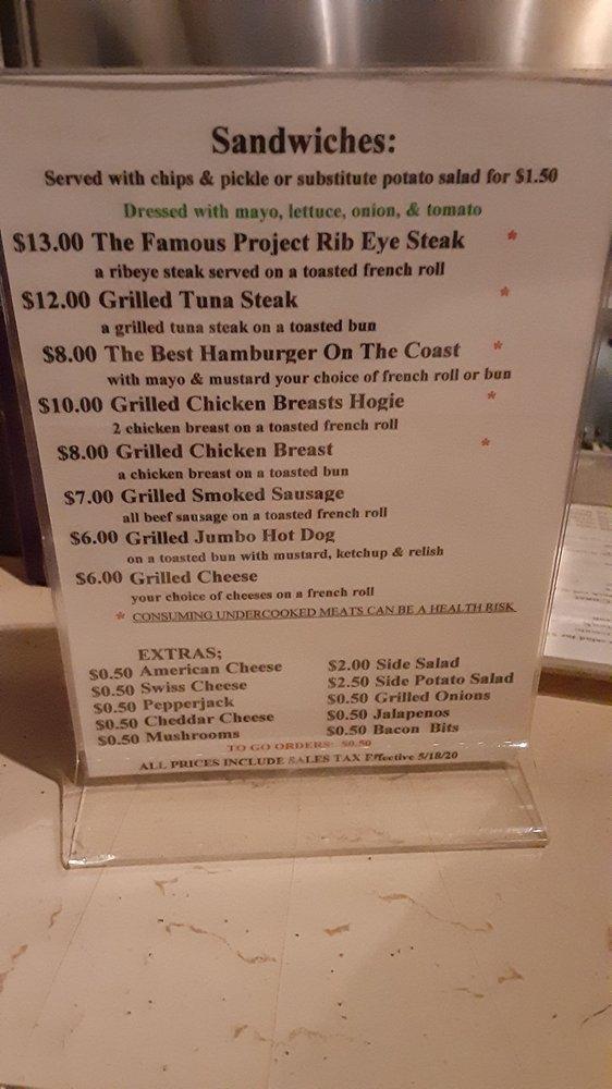 Menu at The Project Lounge pub & bar, Biloxi