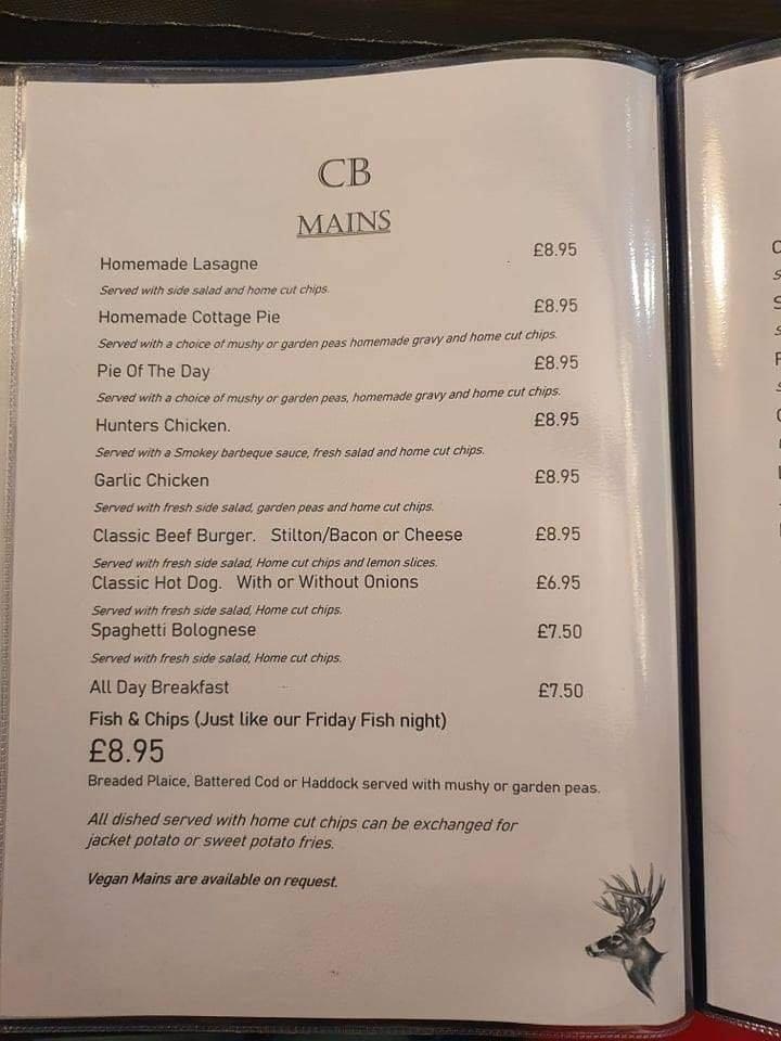 Menu at Charlie Bassett's pub & bar, Stoke-on-Trent