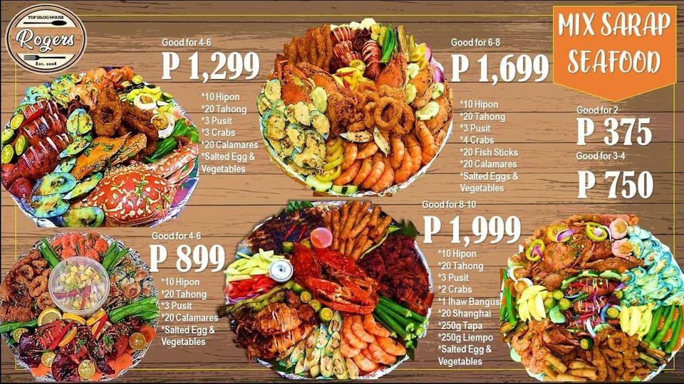 Menu at Roger's Top Silog House restaurant, Binangonan