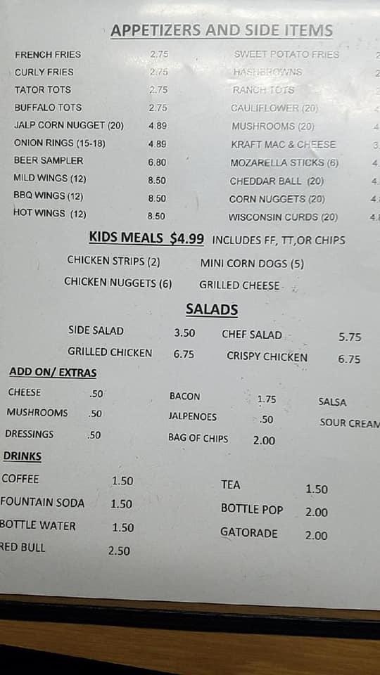 Menu at Rusty Spur restaurant, Stamford