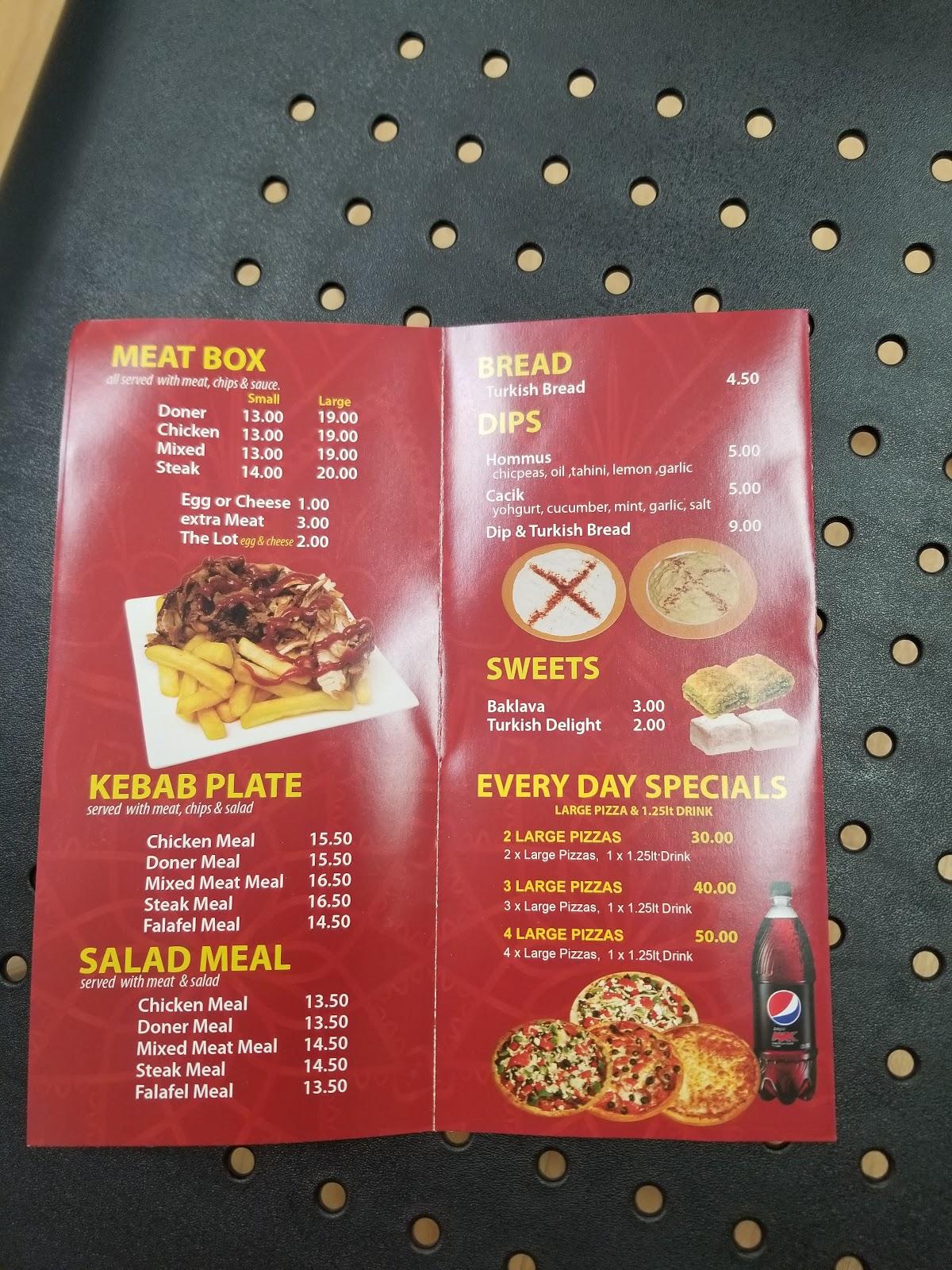 Menu at Bullsbrook Kebab restaurant, Bullsbrook