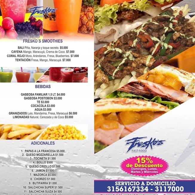 Menu at Fresko Fast & Good Food restaurant, Barranquilla