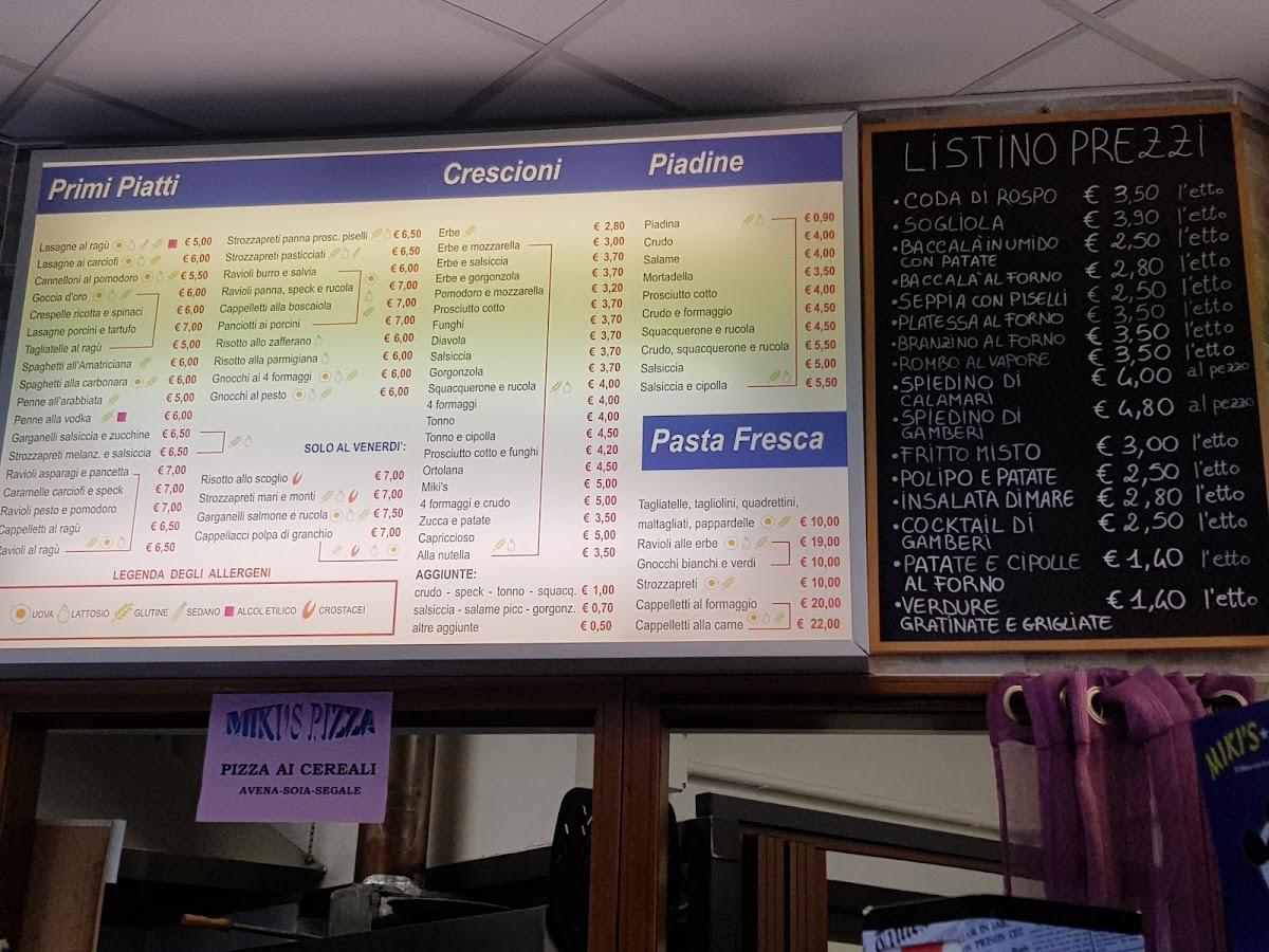 Speisekarte von Miki's Pizza, Cesena