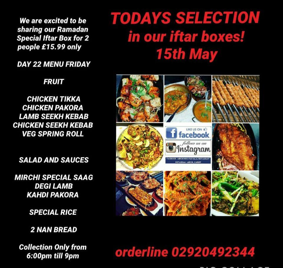Menu at Mirchi Indo Pak Cuisine restaurant, Cardiff