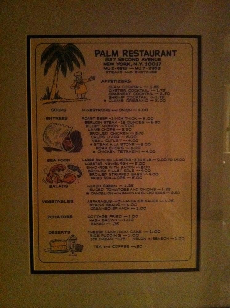 Menu at The Palm - Miami steakhouse, Bay Harbor Islands, E Bay Harbor Dr