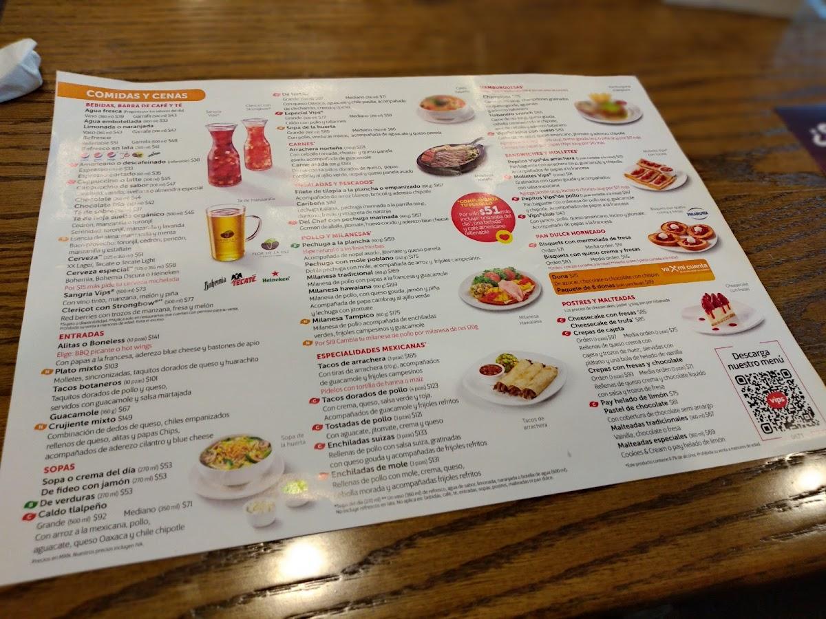 Carta del restaurante Vips Miramontes, Ciudad del México, Canal del ...