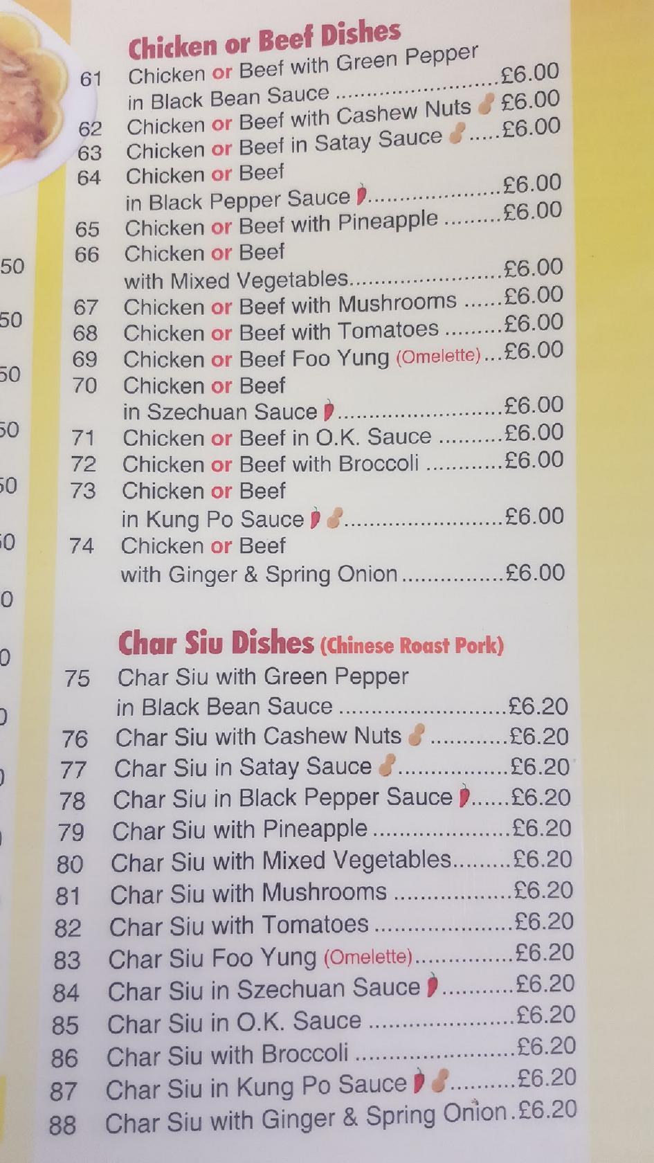 Menu at The Golden Gate restaurant, Cheadle, 26 Church Rd