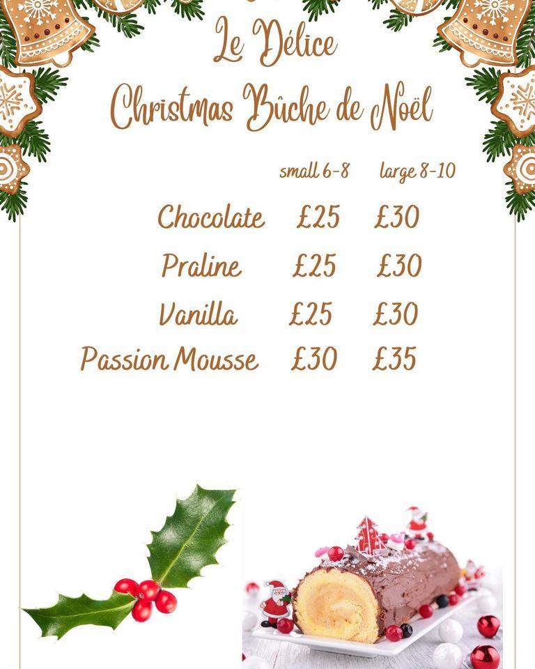 Menu at Le Delice cafe, London, 38 Ladywell Rd