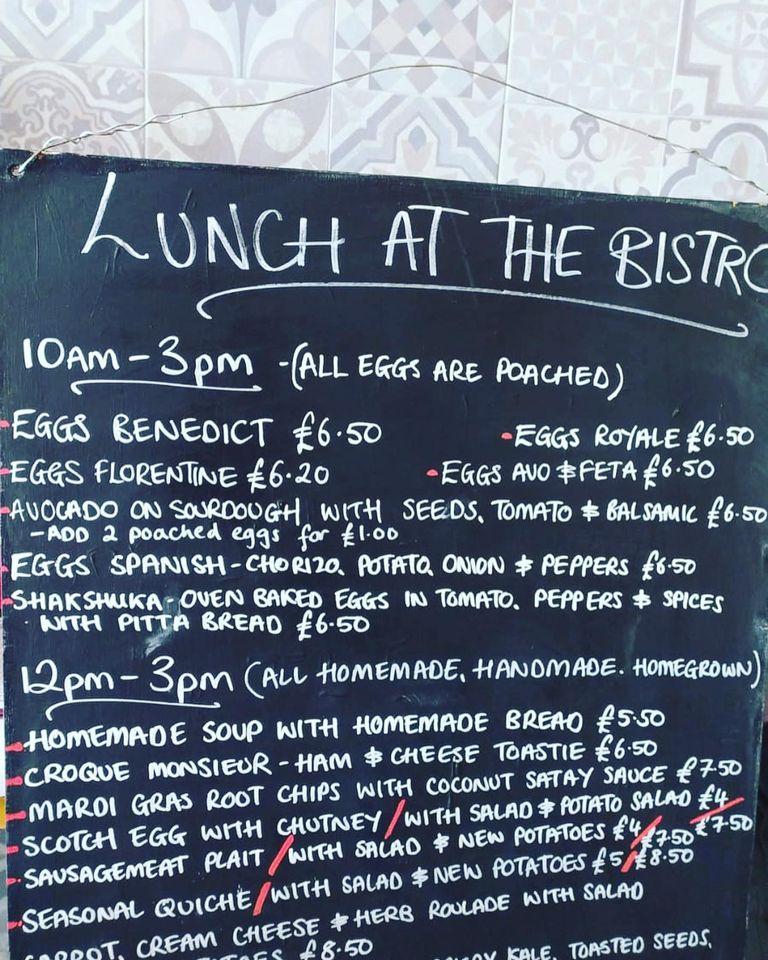 Menu at Wickham Bistro cafe, Bexhill