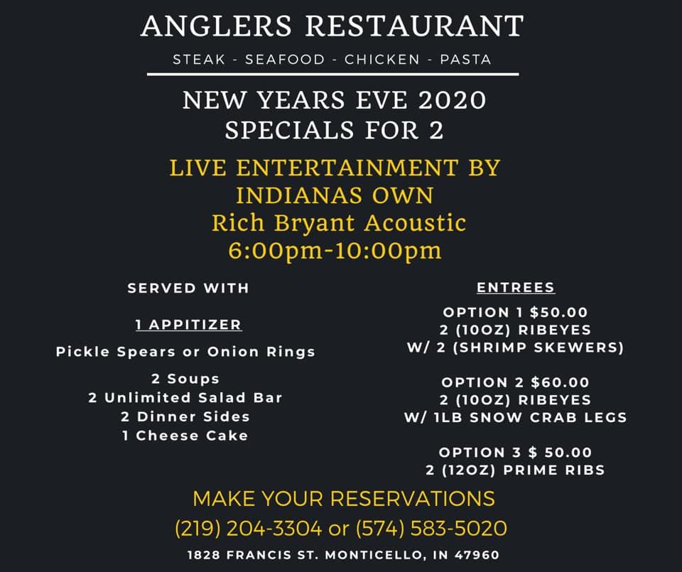 Menu at Anglers Restaurant & Proper Pour, Monticello