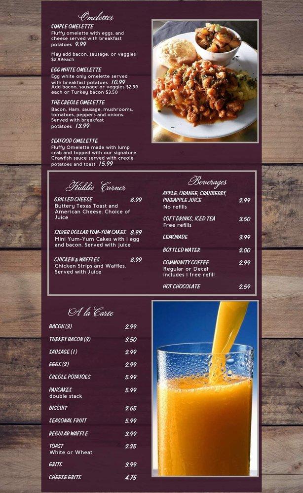 Menu at Arpeggios Lounge & Event Center restaurant, Opelousas