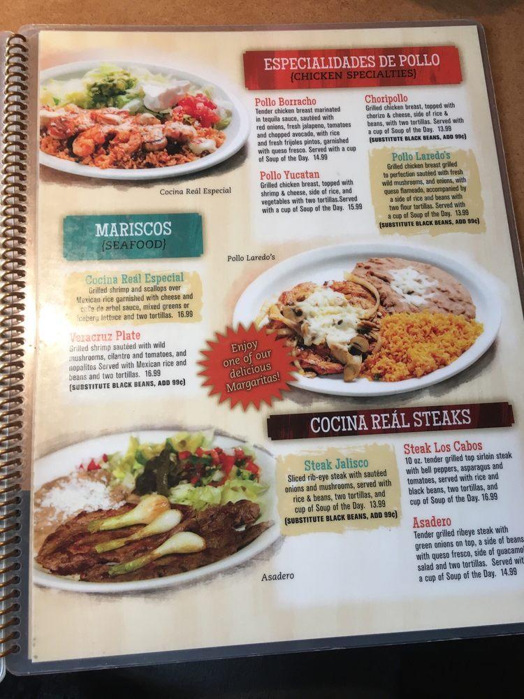Menu at Cocina Real restaurant, New Berlin, Beloit Rd