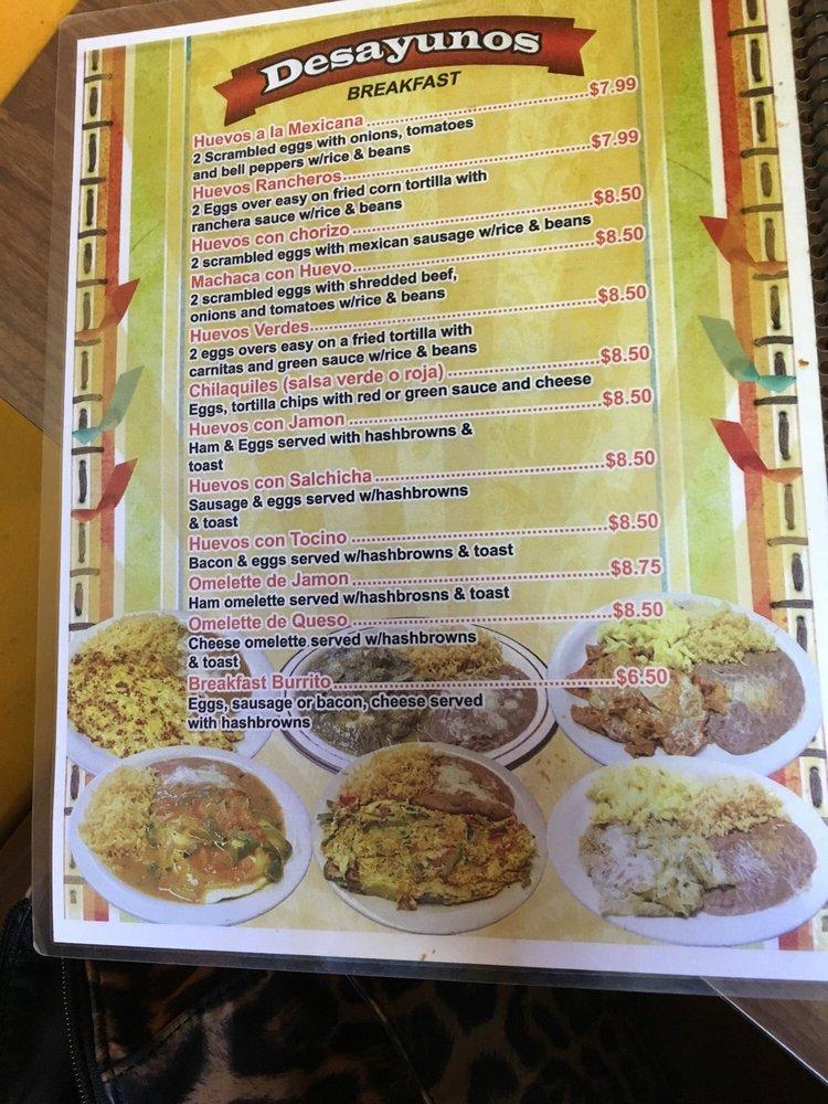 Menu at La Perla Tapatia Restaurant, Delano
