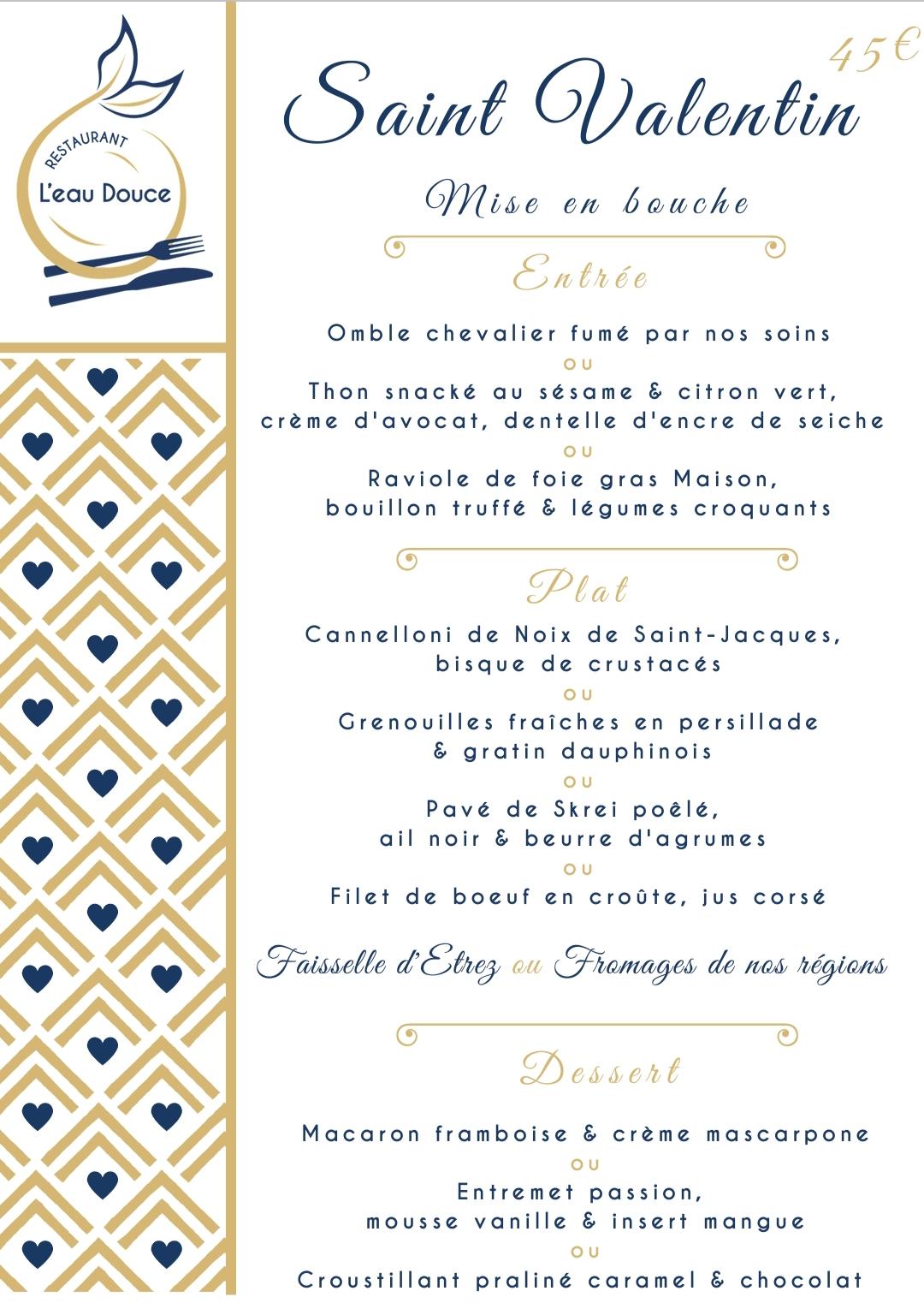Menu au L'eau Douce restaurant, Montmerle-sur-Saône, 53 Rue de Mâcon