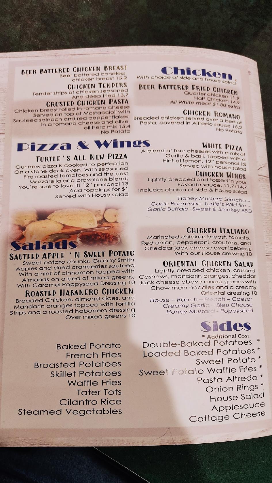 Menu at Turtles Tap pub & bar, Morris