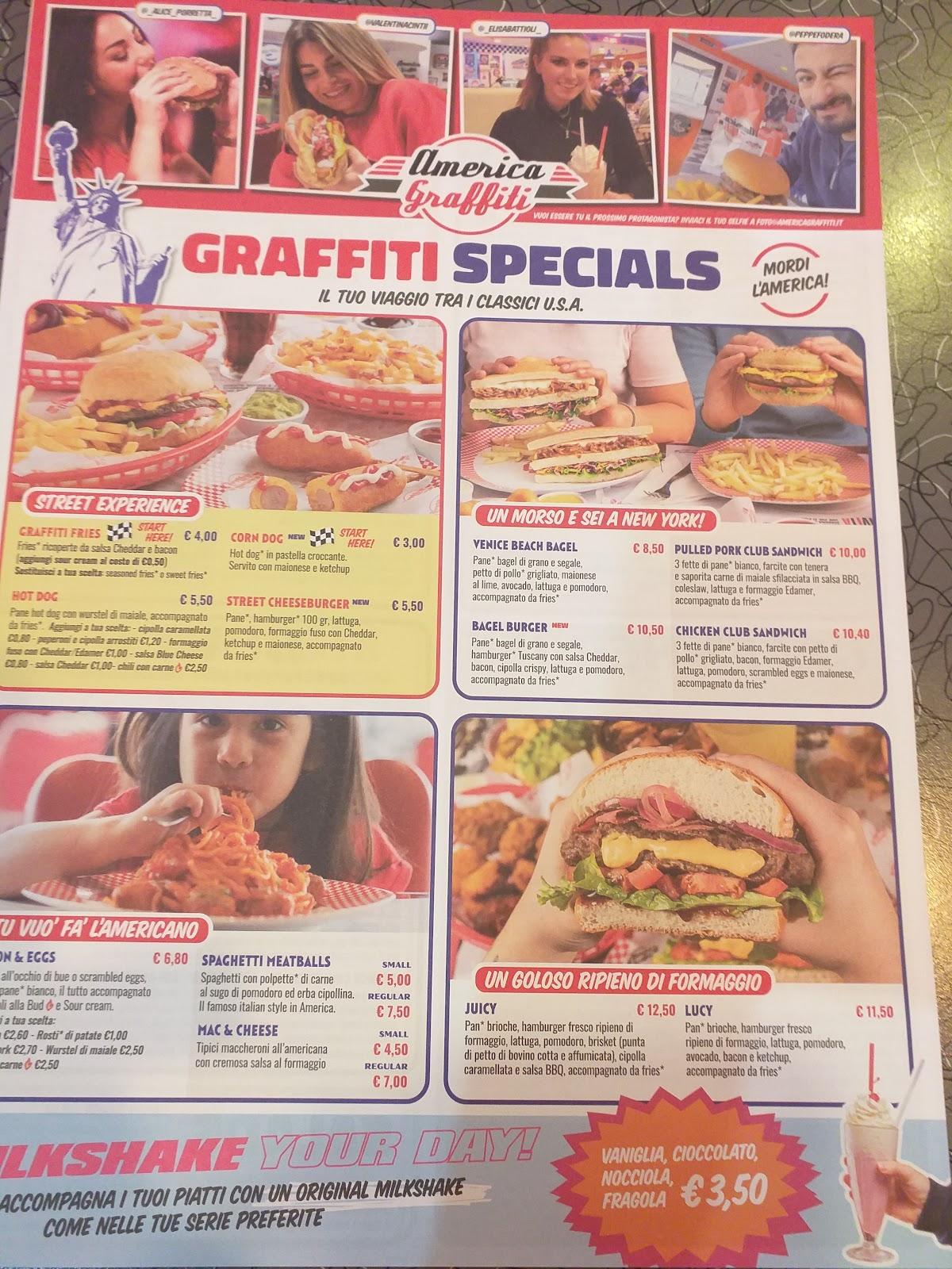 Menu da America Graffiti ristorante, Cerro Maggiore