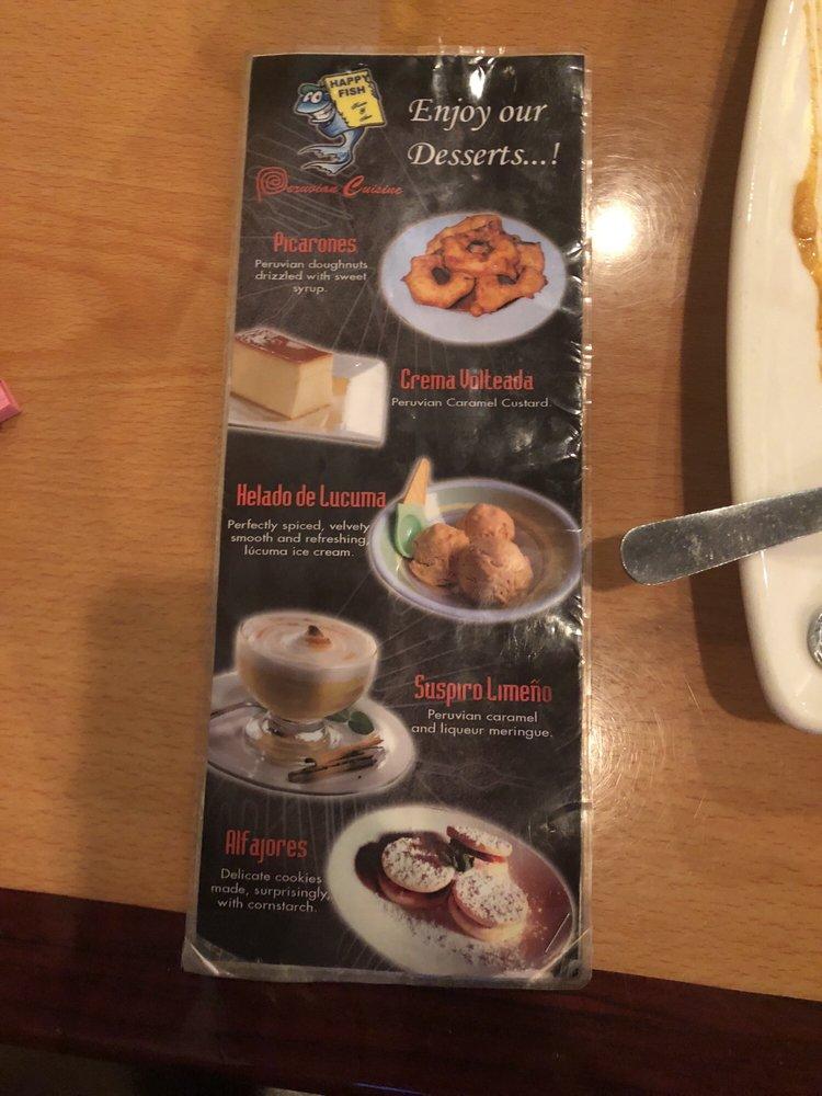 Menu at Happy Fish restaurant, Tampa