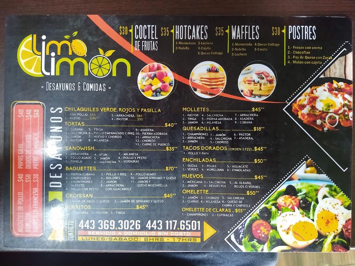 Carta del restaurante Lima limon Desayunos y Comidas, Tacámbaro del ...