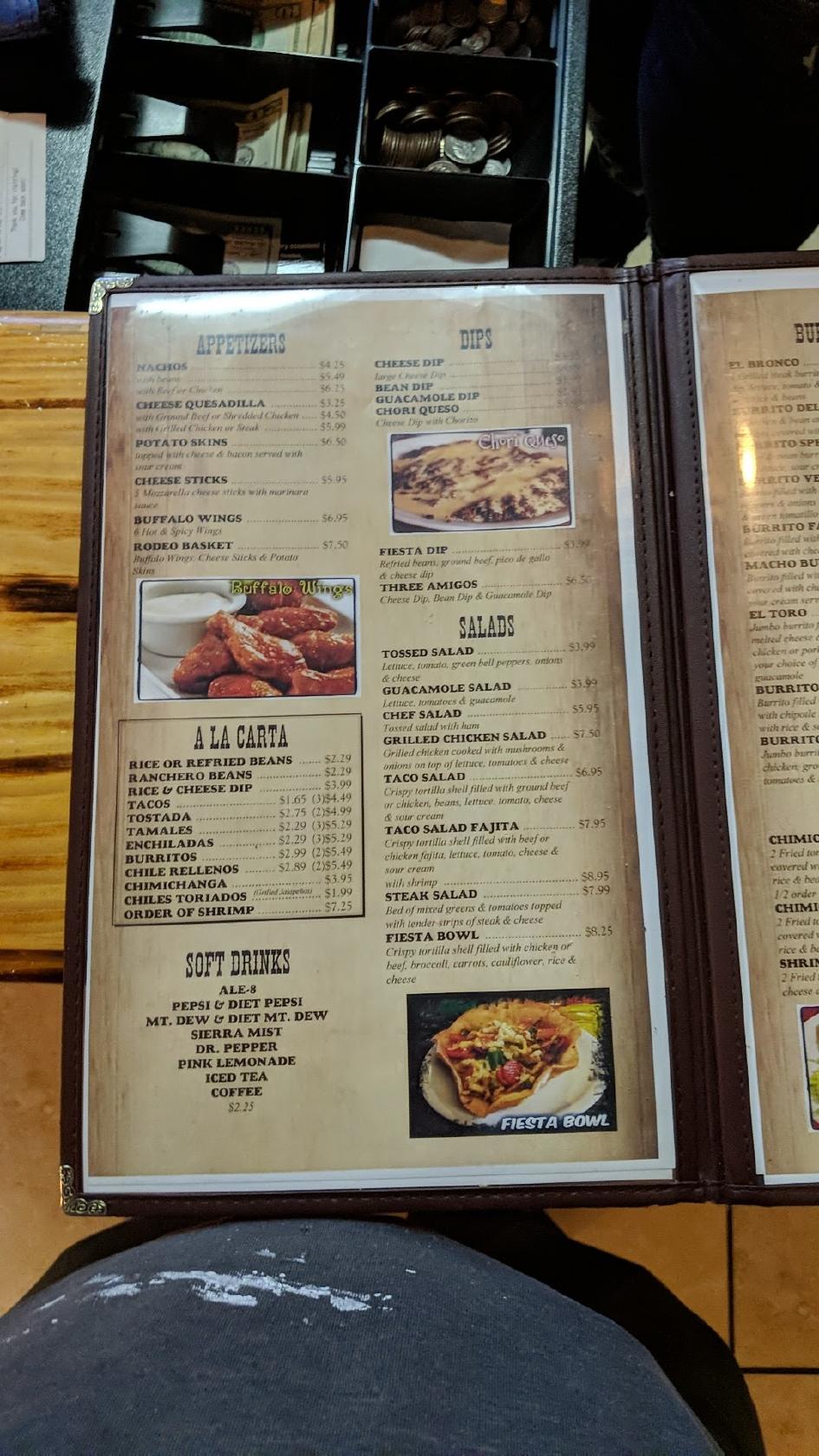 Menu at Los Rodeos Mexican Restaurant, Mount Sterling