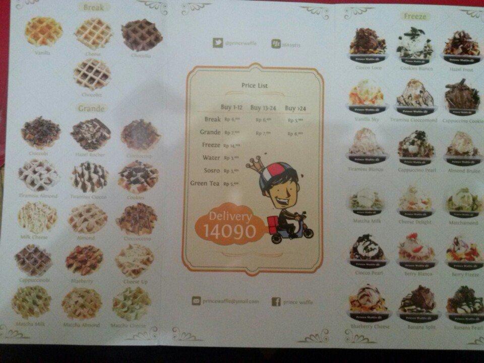 Menu at Belgian Waffle desserts, West Jakarta, Mall Ciputra lantai 6