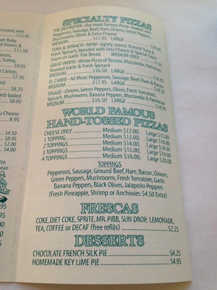 Menu at Sharky's Waterfront Bar & Grill, Ocean Isle Beach, 61 Causeway Dr