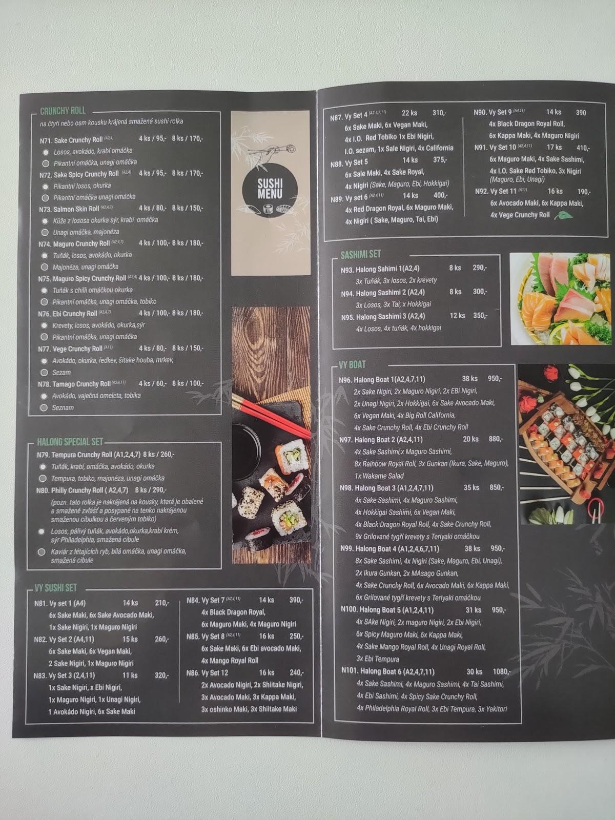 Menu at Vy restaurant (việt -thái-sushi), Slaný