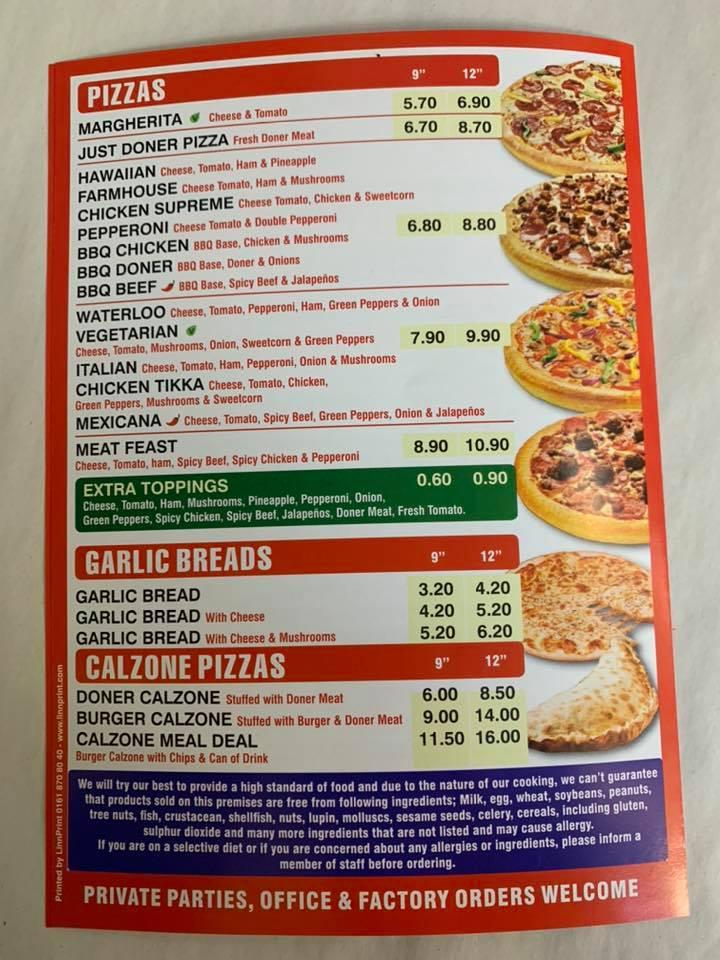 Menu at Welshpool Kebab House fast food, Welshpool