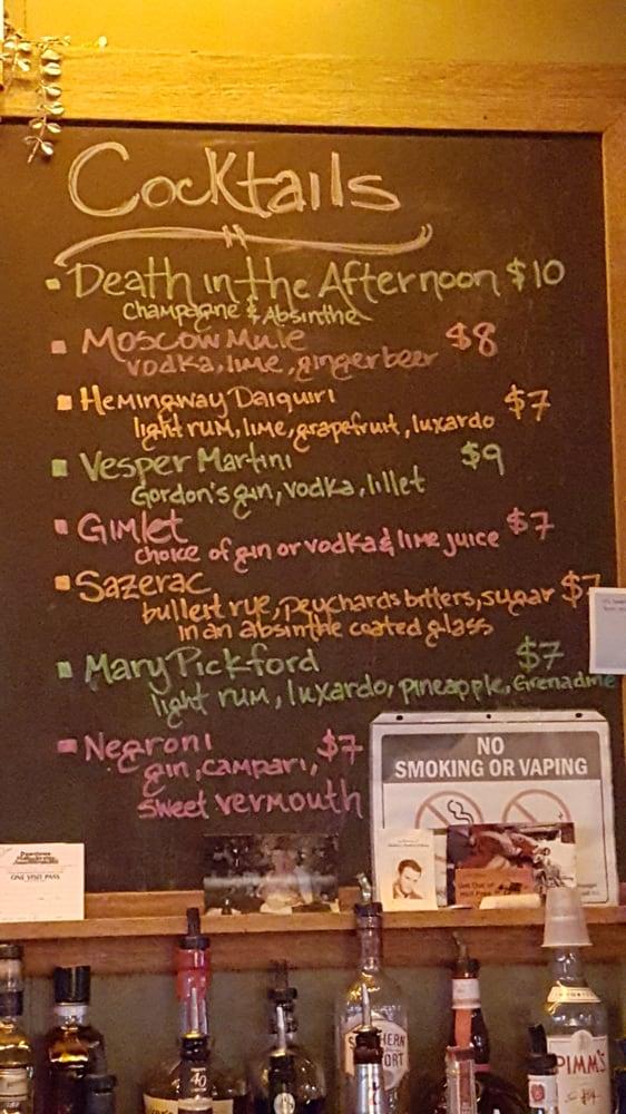 Menu at Backspace Bar & Kitchen, New Orleans