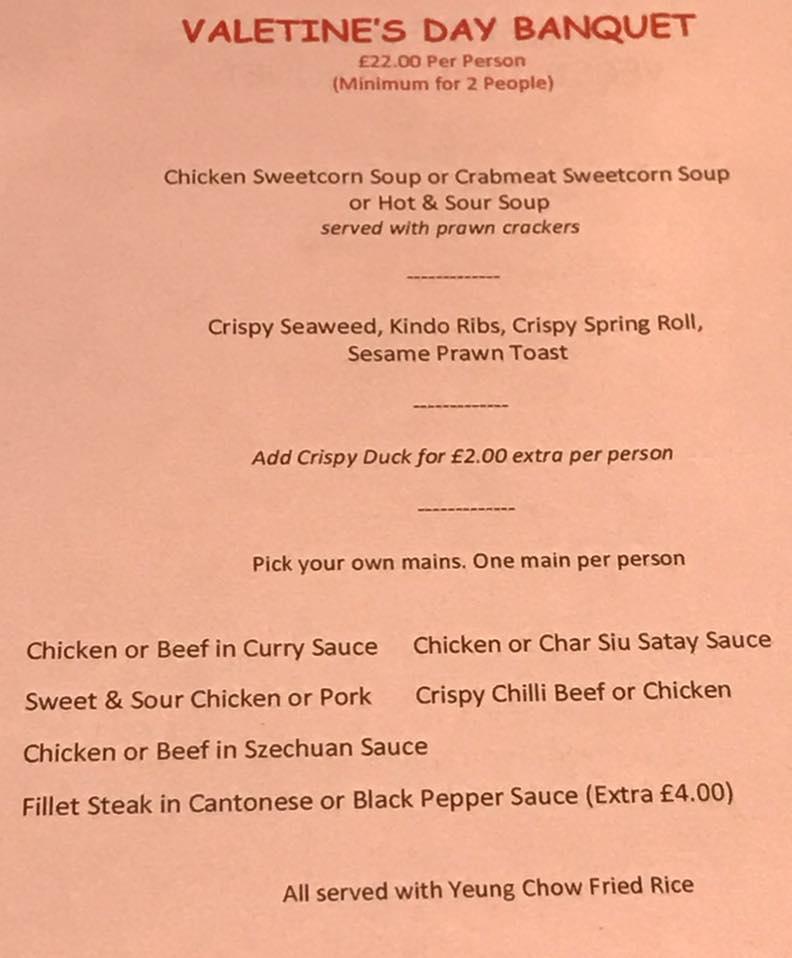 Menu at China Star restaurant, Prescot