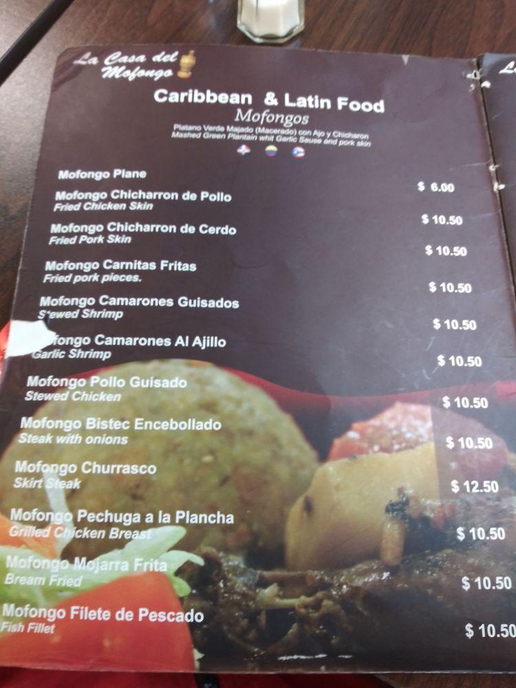 Menu at La Casa Del Mofongo restaurant, Houston, 125 E Edgebrook Dr suite c