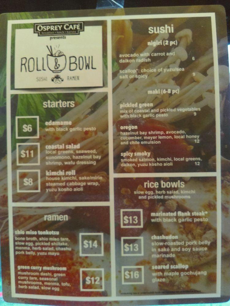 Menu at Osprey Café cafe, Seaside