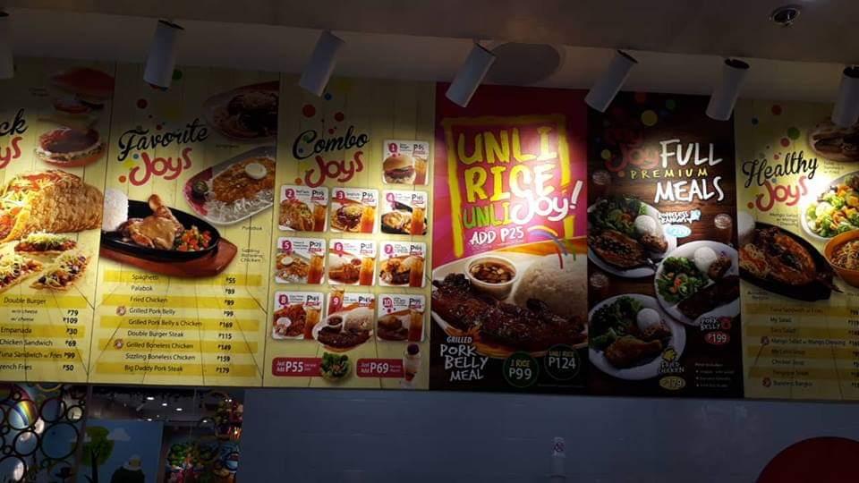 Menu at My Joy restaurant, Consolacion