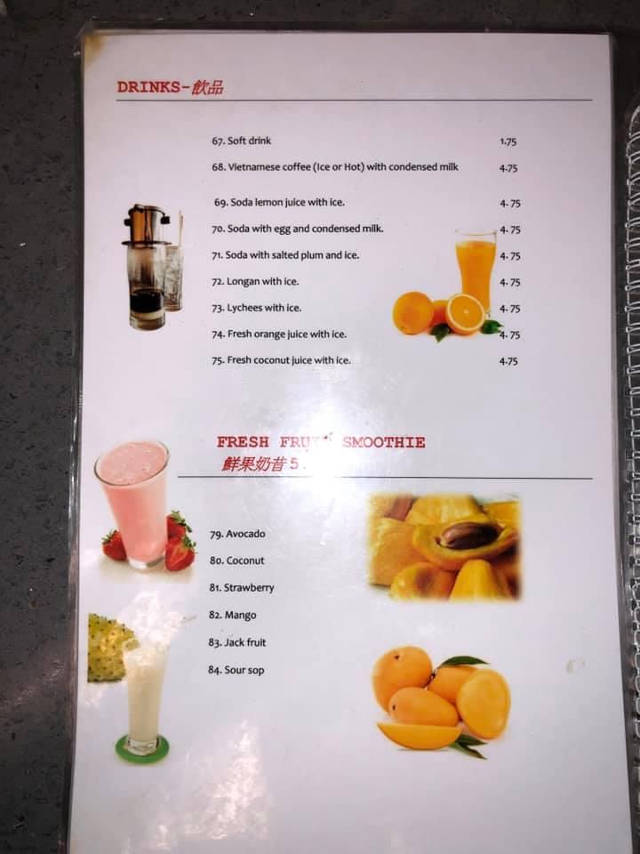 Menu at Pho 24 express restaurant, Burnaby, Kingsway