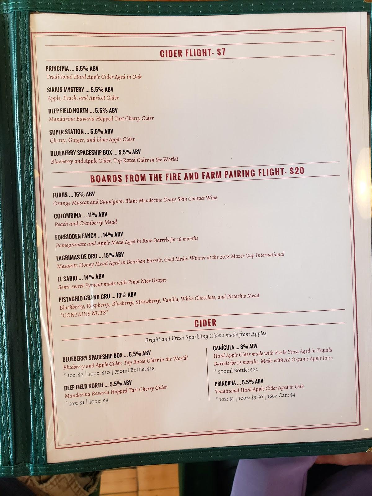 Menu at Superstition Downtown pub & bar, Phoenix