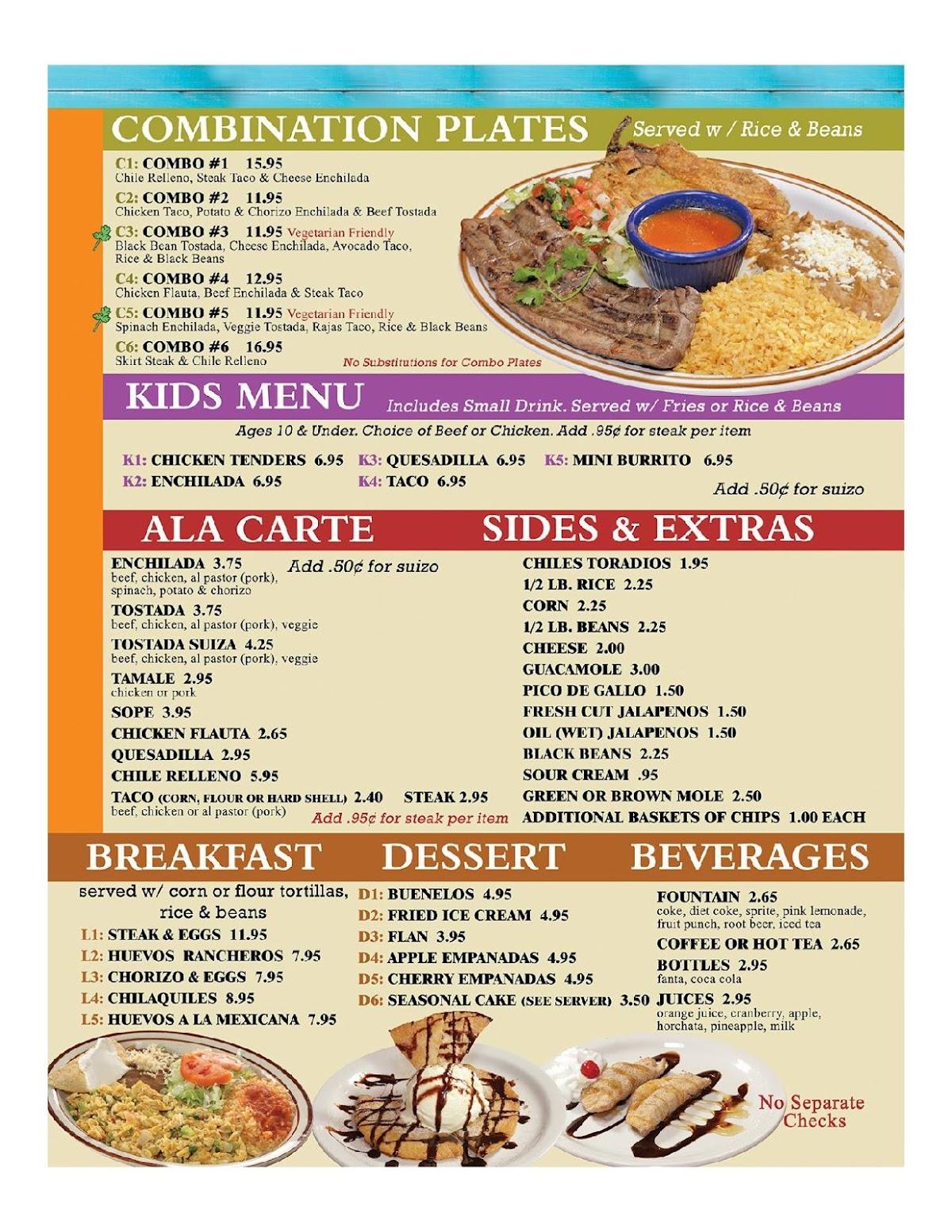 Carta del restaurante Cilantro Cocina Mexicana, Homewood
