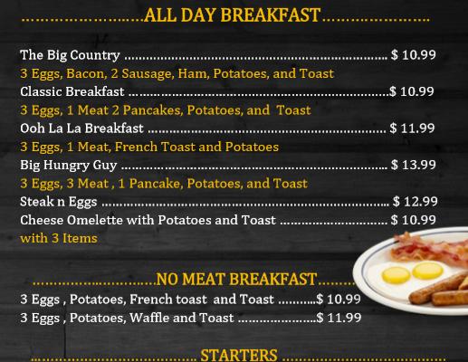 Menu at Countryside Chinese Restaurant, Chatham-Kent