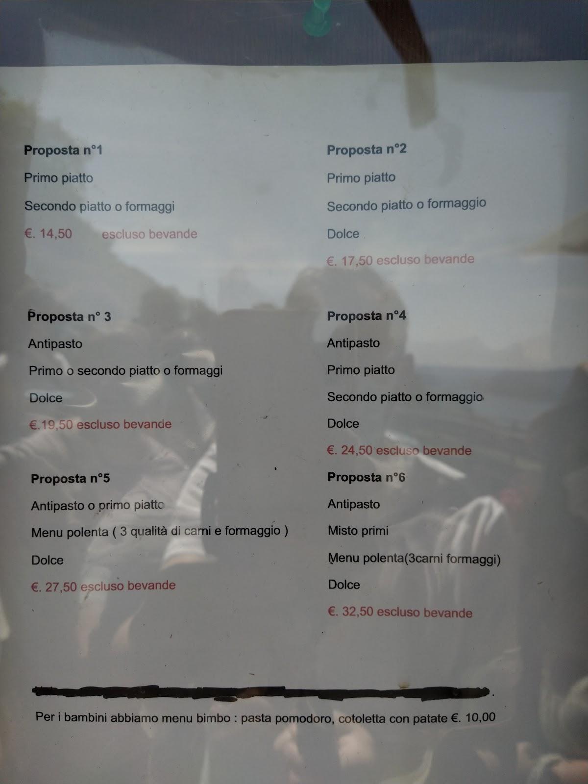 Menu at Agriturismo L'Ordin restaurant, Stresa, Case Sparse