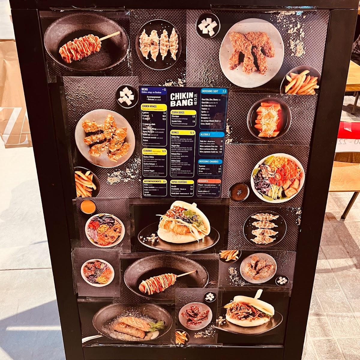 Menu at Chikin Bang restaurant, Lyon