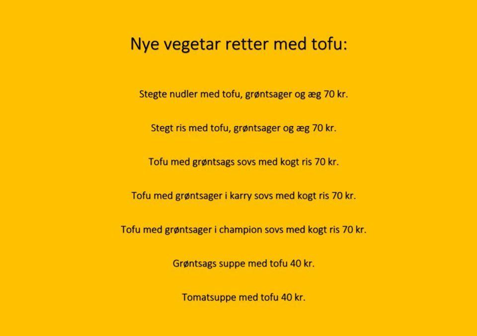Menu at China Barbeque, Haderslev, Jomfrustien 3