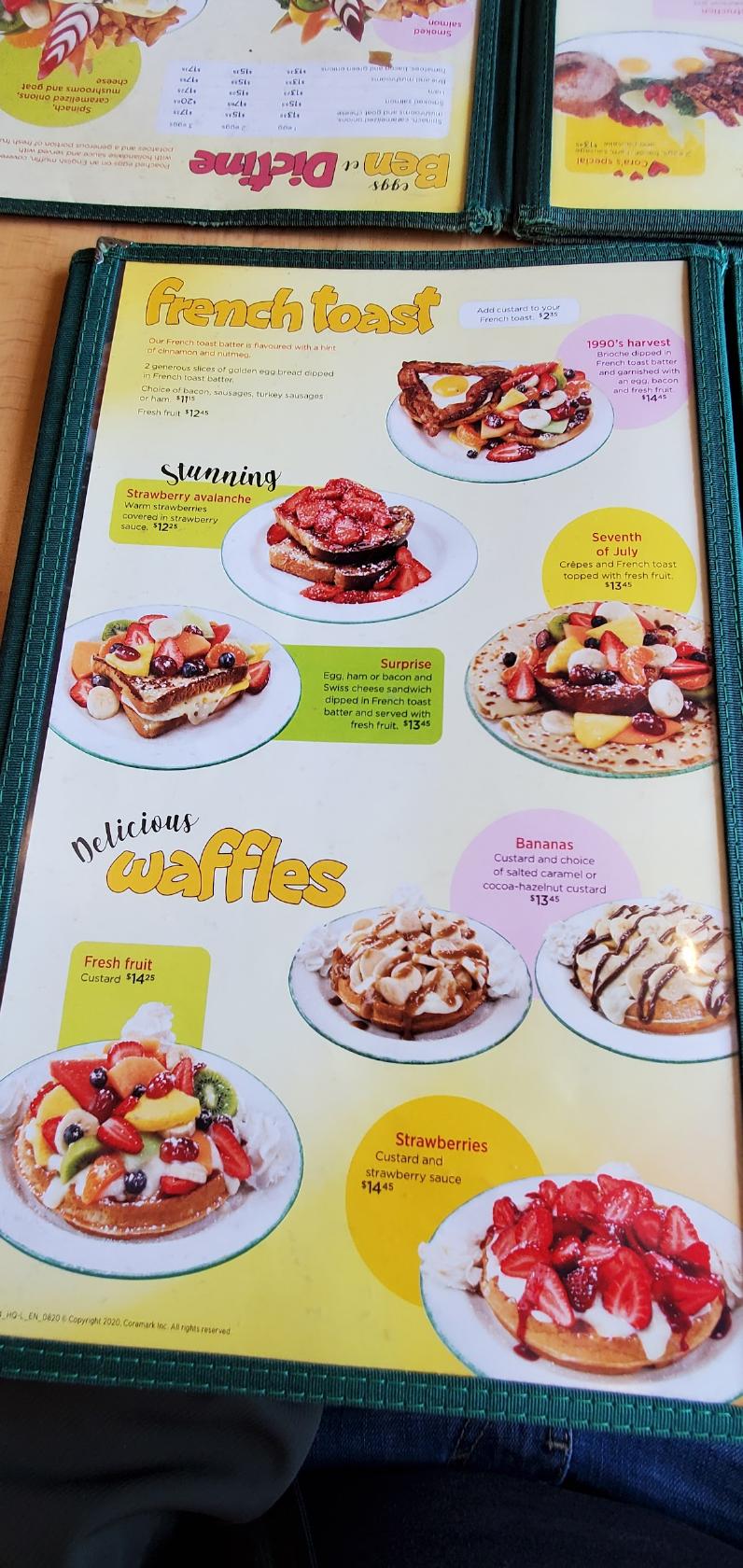 Menu at Cora Breakfast and Lunch restaurant, St. John's, 80 Kenmount Rd