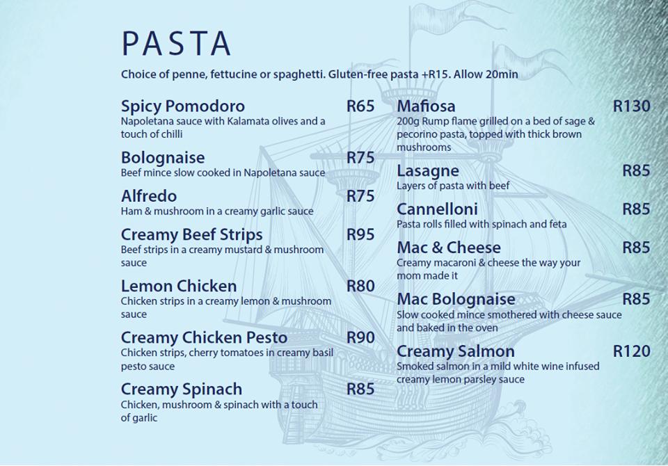 Menu at Dockside Cafe Harties, Hartbeespoort