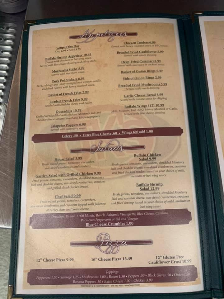 Menu at JK's Roadhouse pub & bar, Alexandria Bay, State Rte 26