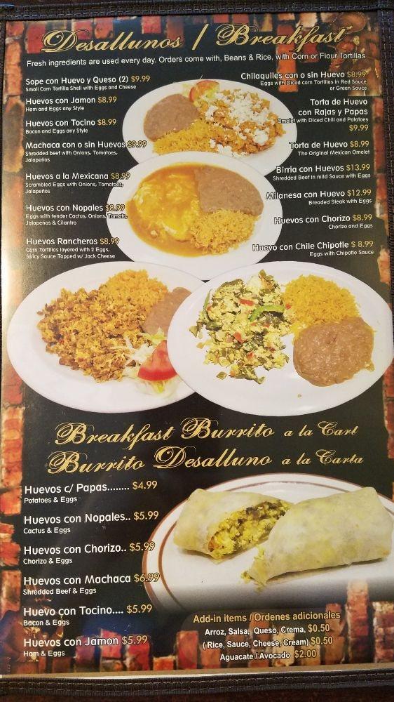 Menu at Nena's on B St restaurant, Stockton, S B St