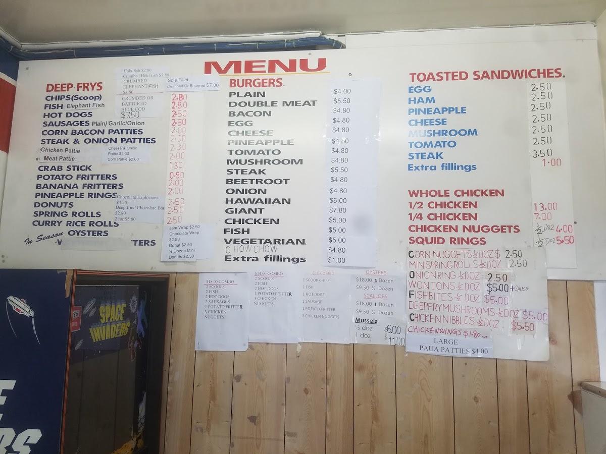Menu at No Name Food Bar, Christchurch