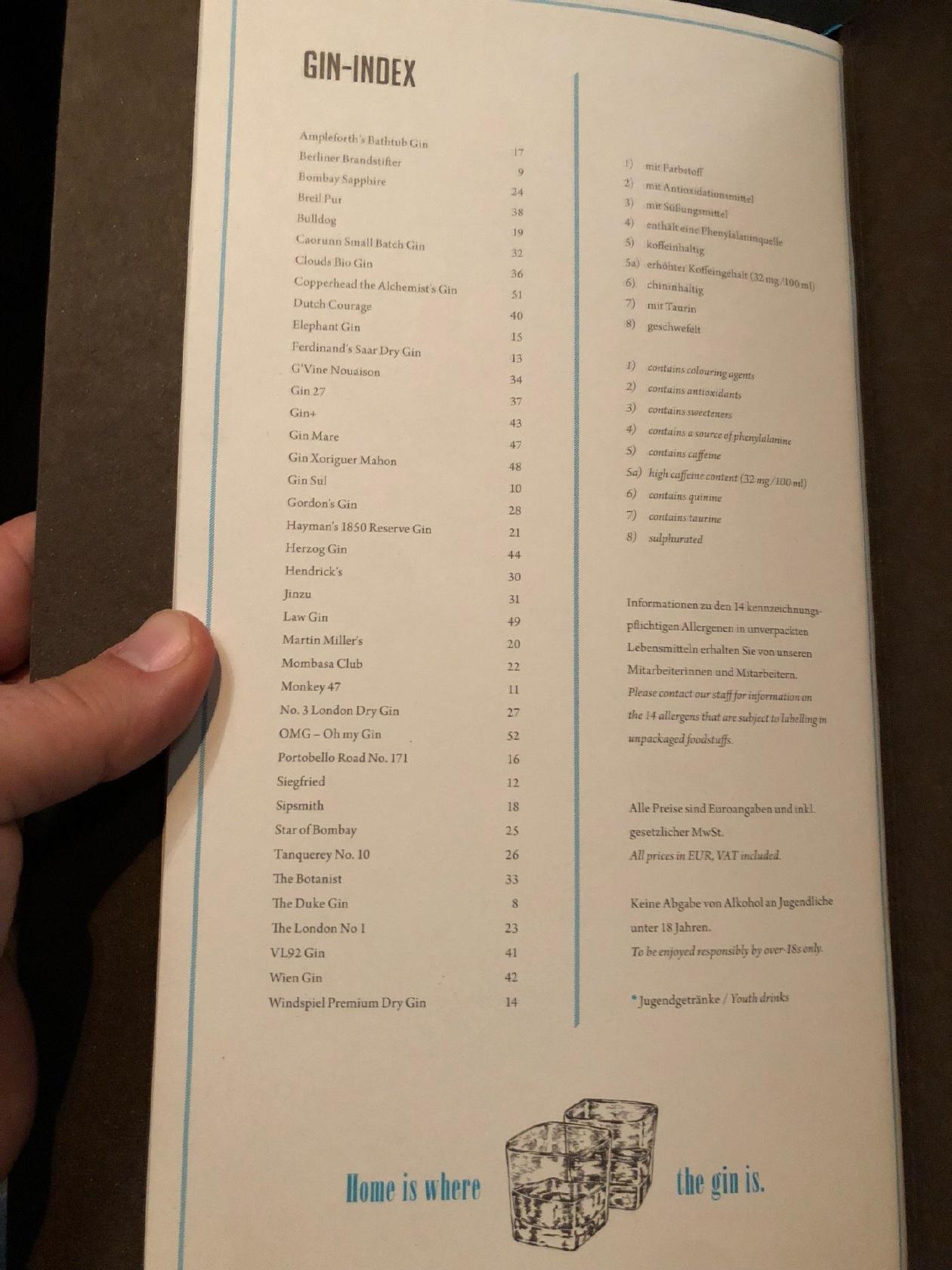 Speisekarte von Rooftop Bar, Berlin