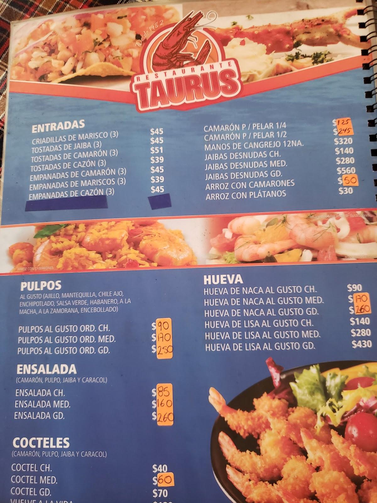 Menu at Taurus I y Ii restaurant, General Miguel Alemán